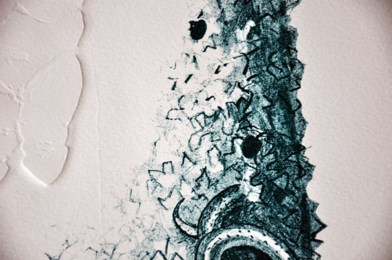 Fine Art Original Lithography Print With Intaglio Plate Watermark Image ...